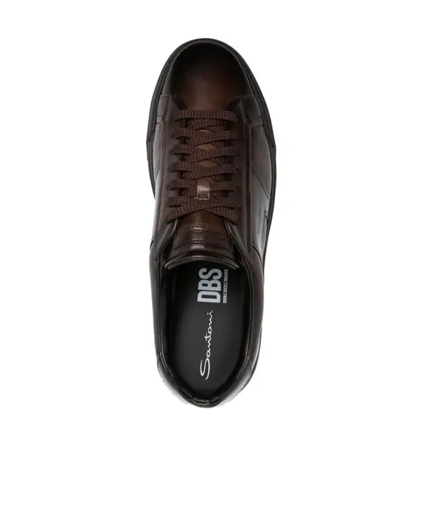 Santoni Lace-up Sneakers With Embossed Logo