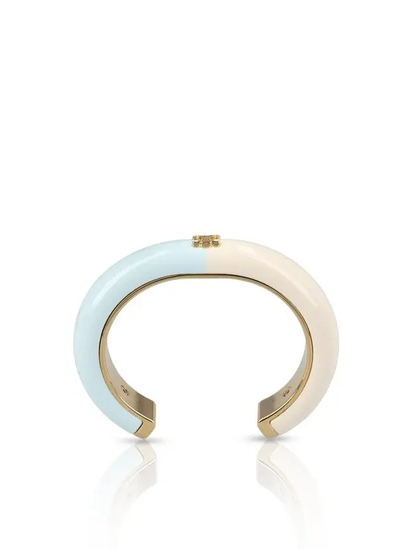 Celine Open Design Cuff Bracelet With Logo - Yellow