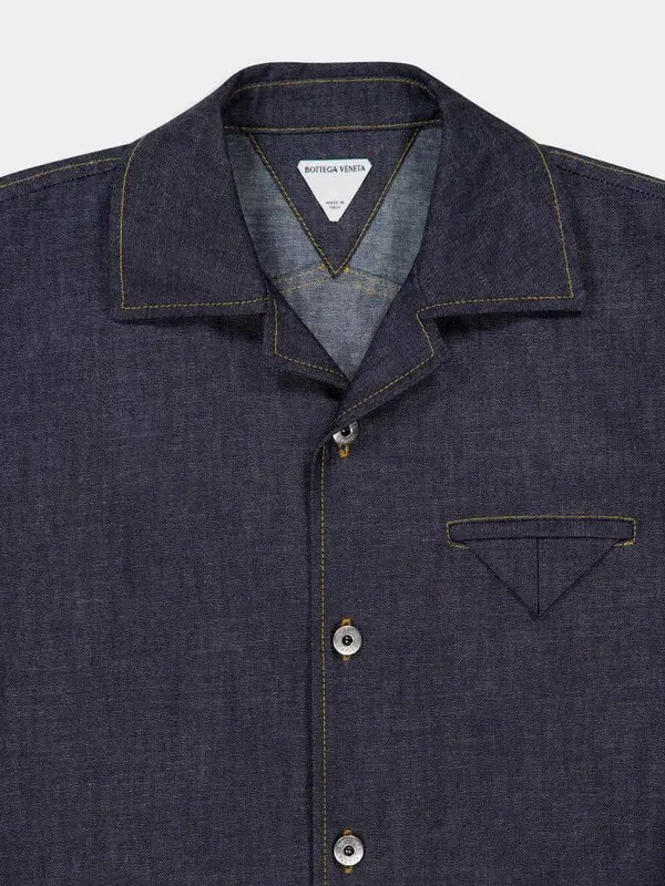Bottega Veneta Rinsed Straight Denim Shirt - Indigo