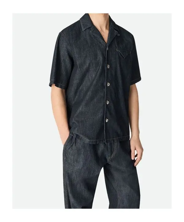 Bottega Veneta Rinsed Straight Denim Shirt - Indigo