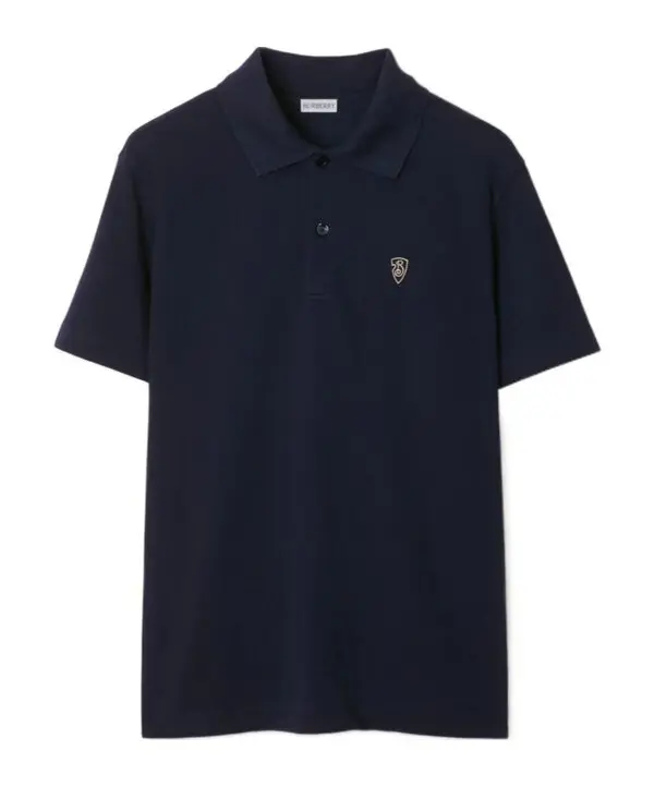 Burberry Logo Embroidered Regular-fit Polo Shirt - Storm Color