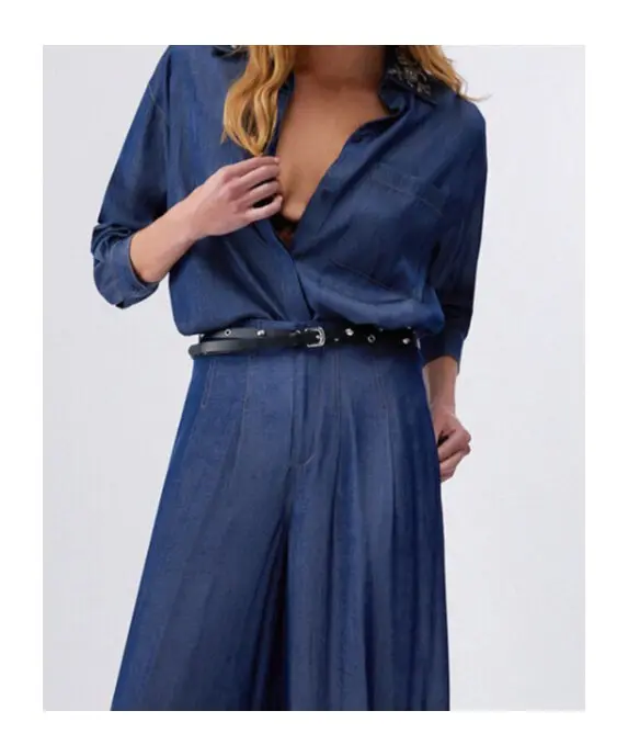 Liu Jo Embellished Collar Denim Shirt