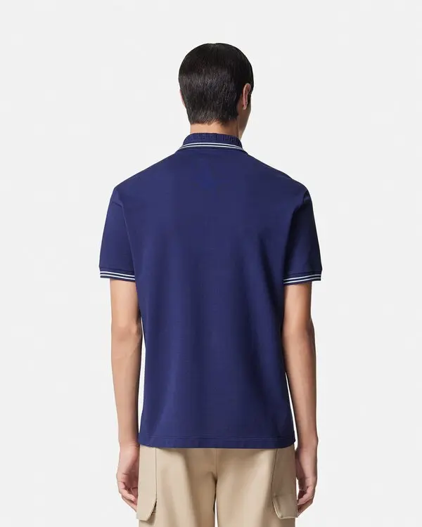 Versace Medusa Embroidered Short-sleeved Polo Shirt