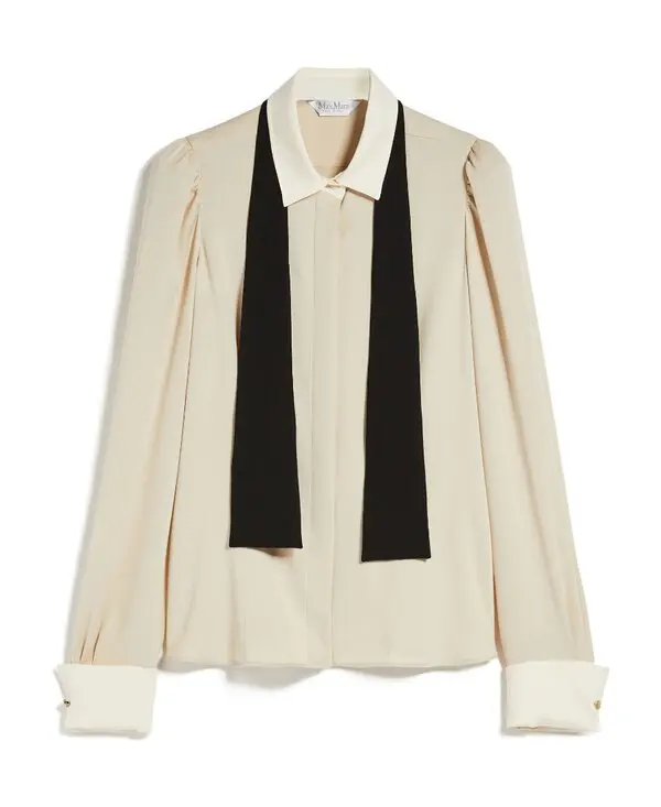 Max Mara Button Detailed Long-sleeved Blouse - Sand-colored