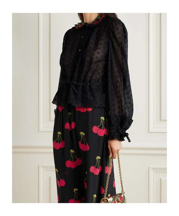 Valentino Garavani Long Sleeve Shirt With Lace Detail
