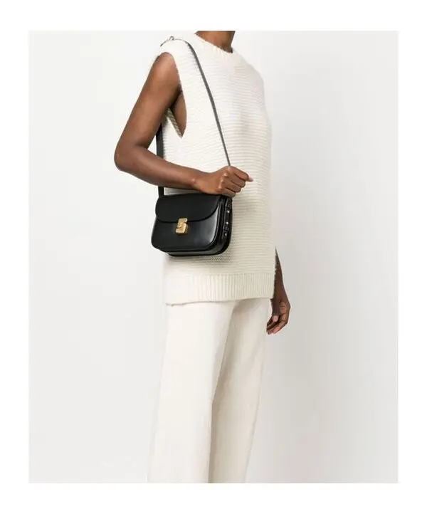 Soeur Flap Shoulder Bag - Black