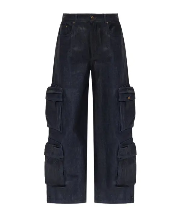 Amiri Waxed Baggy Cargo Jeans - : Navy Blue