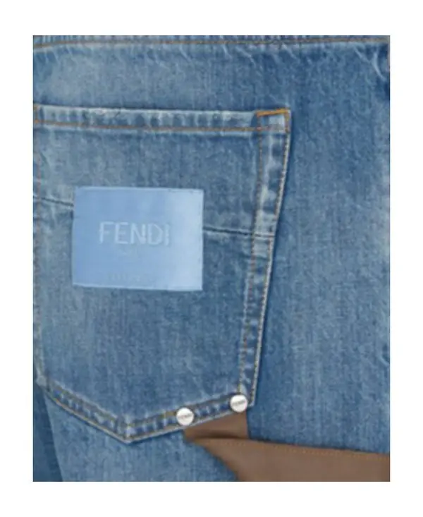 Fendi Logo Patch Denim Jeans