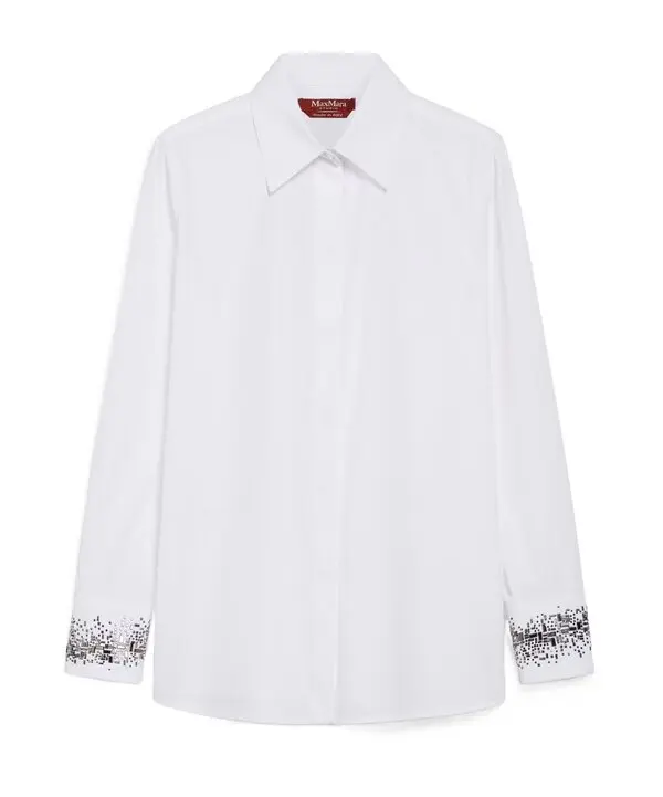 Max Mara Queva Embellished Cuff Shirt - Optical White