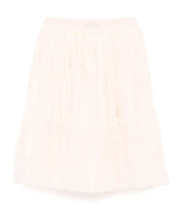 Stella McCartney Elastic Waist Ruffled Hem Skirt - Pink
