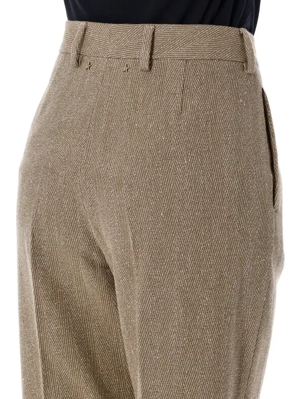 GOLDEN GOOSE Herringbone Straight-leg Trousers