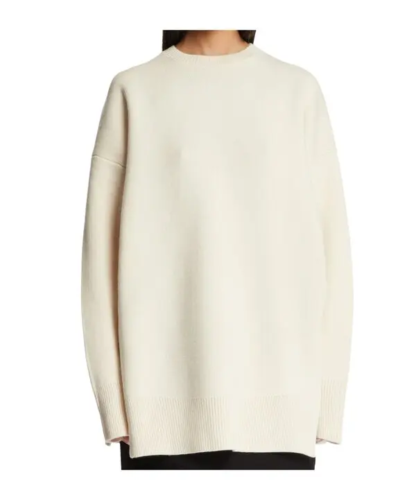 TOTEME Double Knit Pullover With Side Slits - White