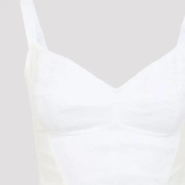Dolce & Gabbana Sleeveless V-neck Lace Detailed Dress - White