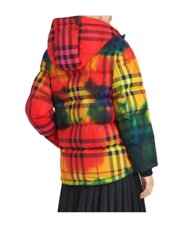 Burberry Rainbow Plaid Down Jacket