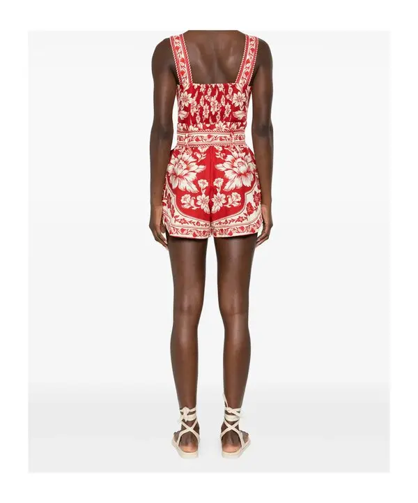 Farm Rio Floral Print Sleeveless Jumpsuit With Belt