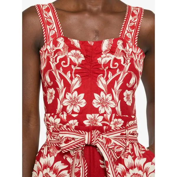Farm Rio Floral Print Sleeveless Jumpsuit With Belt