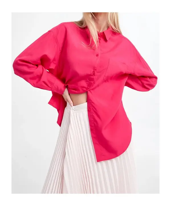 SAMSOE SAMSOE Button-down Long-sleeved Shirt With Classic Collar And Rounded Hem