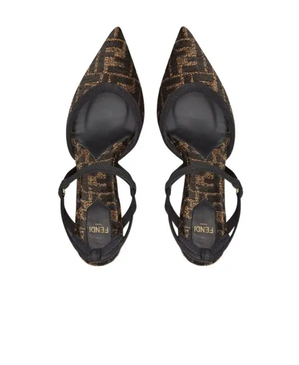 Fendi Monogram Jacquard Pointed-toe Pumps