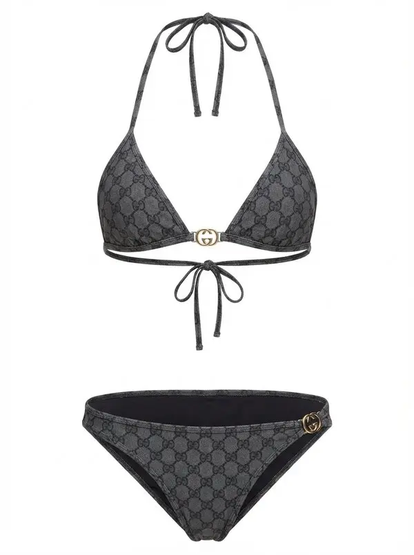 Gucci Printed Gg Stretch Jersey Bikini - Black