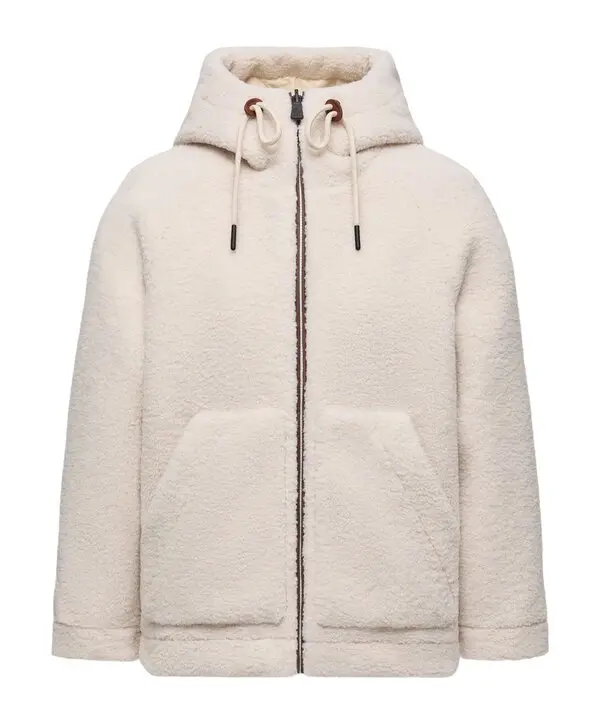 Moncler Zip-up Fleece Jacket With Drawstring Hood