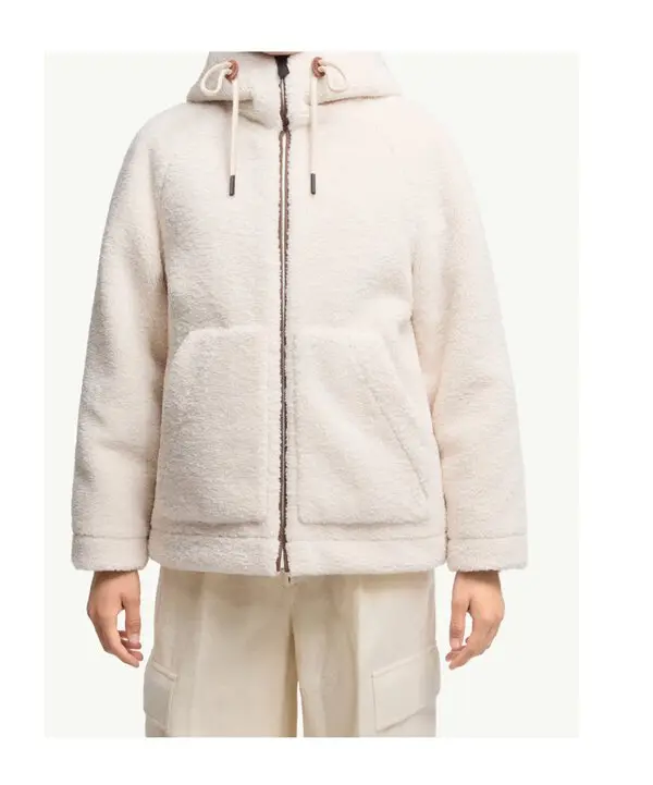 Moncler Zip-up Fleece Jacket With Drawstring Hood
