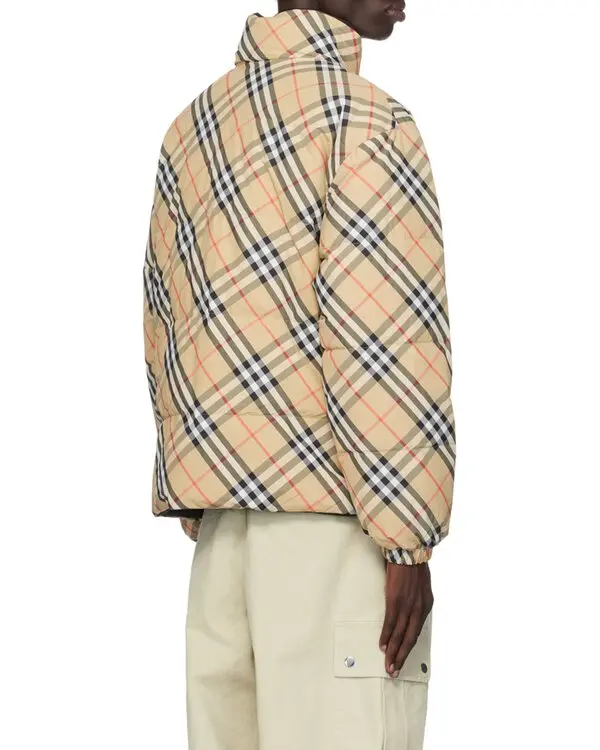 Burberry Checked Zip-up Reversible Padded Jacket - Nude