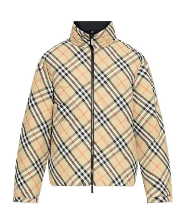 Burberry Checked Zip-up Reversible Padded Jacket - Nude