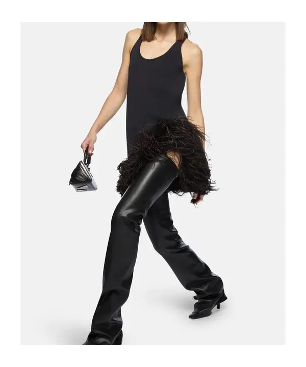 Attico Sleeveless Feather Embellished Mini Dress