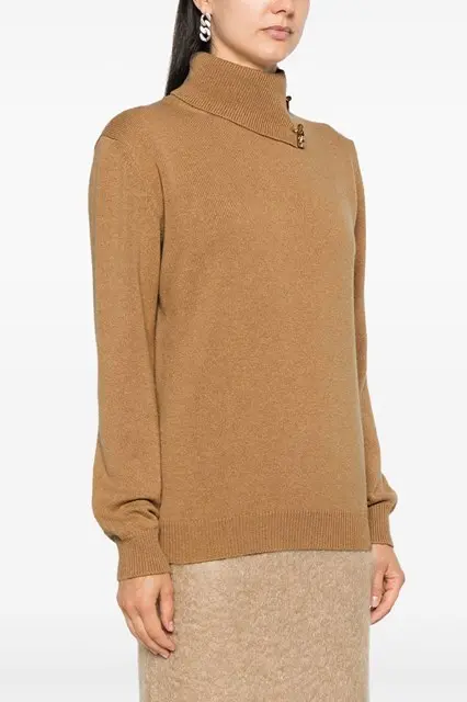 Fabiana Filippi High Neck Sweater With Ribbed Details