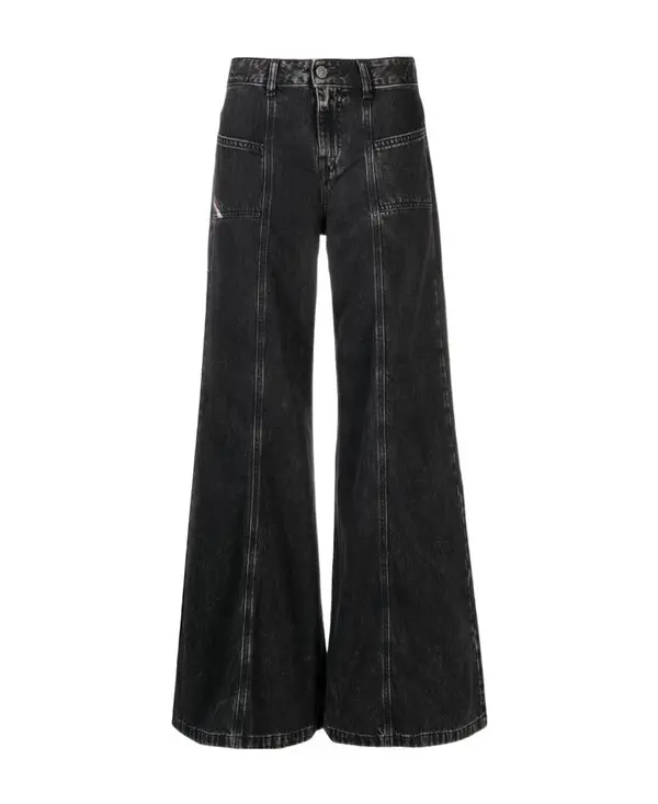 DIESEL® D-akii Wide Leg Jeans - Black