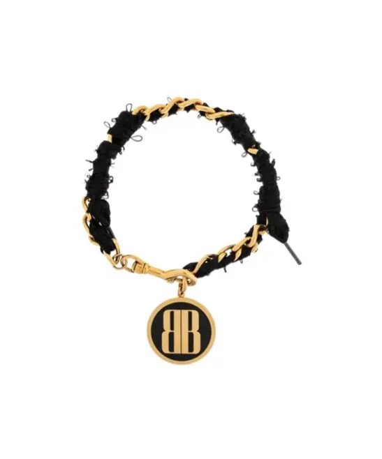 Balenciaga Round Pendant Chain Necklace - Golden