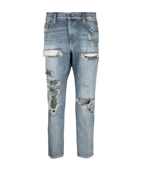 DIESEL® Distressed Straight-leg Jeans