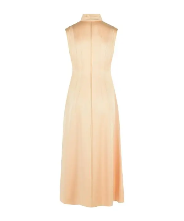 JIL SANDER Sleeveless Deep V-neck Maxi Dress With Side Buttons - Pink