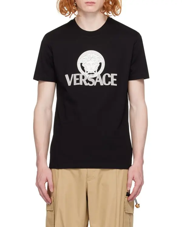 Versace Medusa Head-printed Crewneck T-shirt - Black