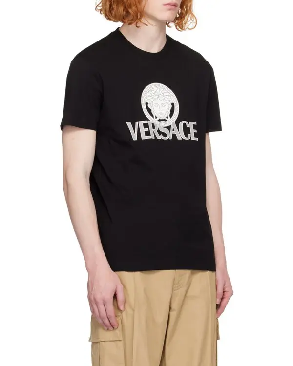 Versace Medusa Head-printed Crewneck T-shirt - Black