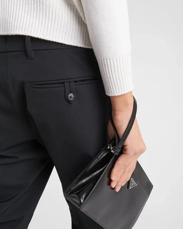 Prada Mid-rise Cropped Tailored Trousers - Black