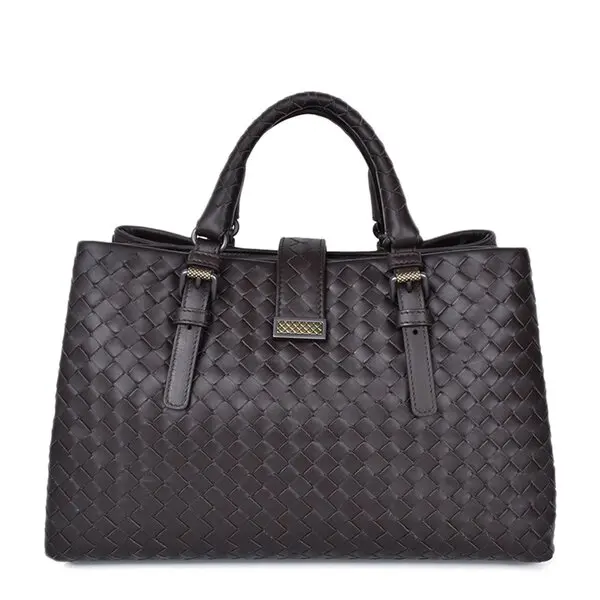 Bottega Veneta Woven Handbag With Metal Buckles