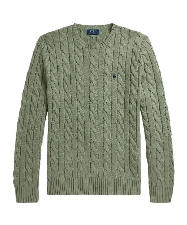 Polo Ralph Lauren Cable Knit Crewneck Sweater - Green