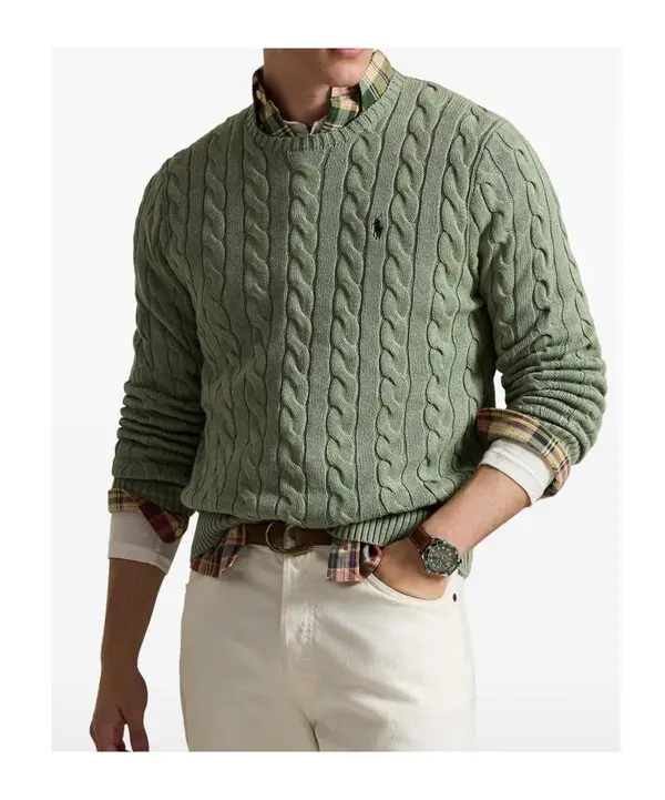 Polo Ralph Lauren Cable Knit Crewneck Sweater - Green
