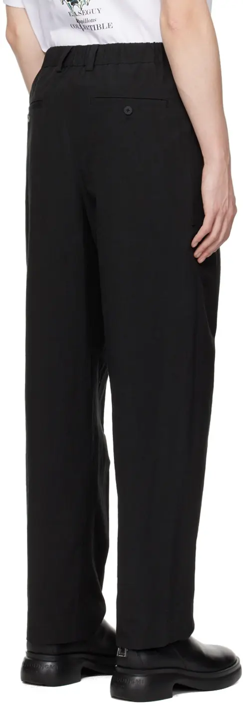 WOOYOUNGMI Belt Loop Casual Pants - Black