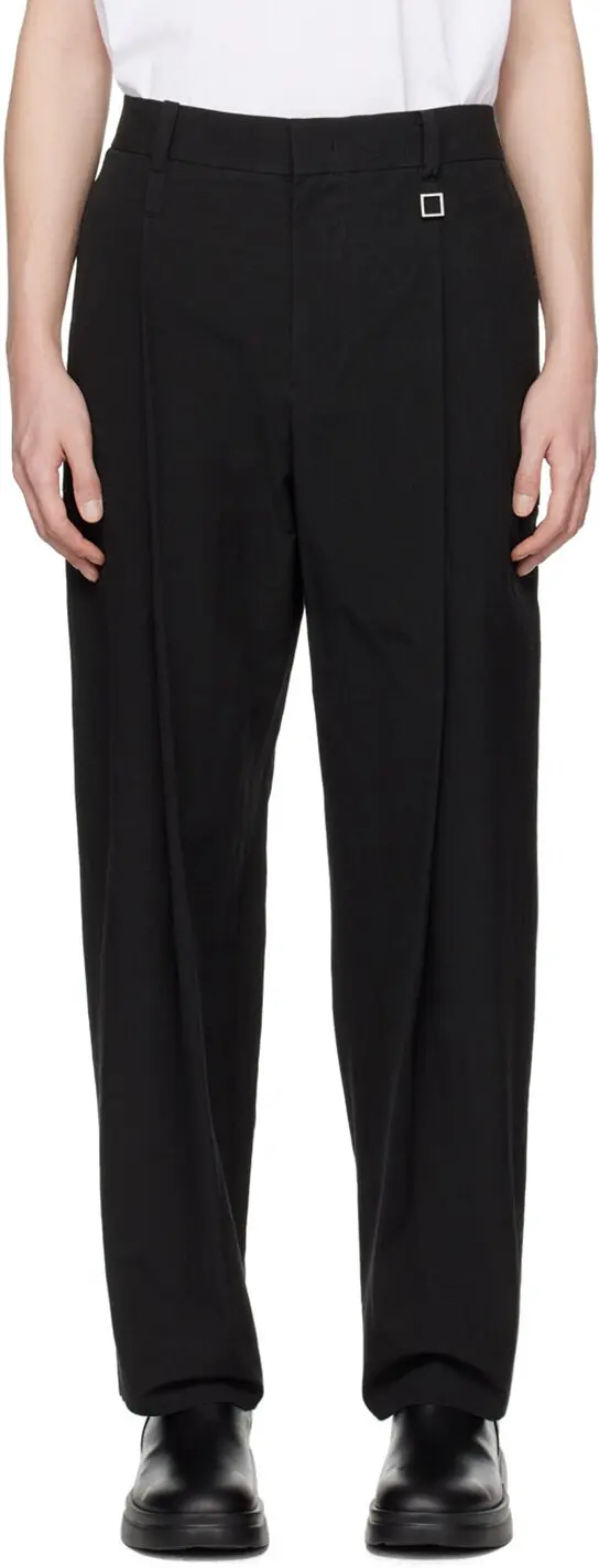 WOOYOUNGMI Belt Loop Casual Pants - Black