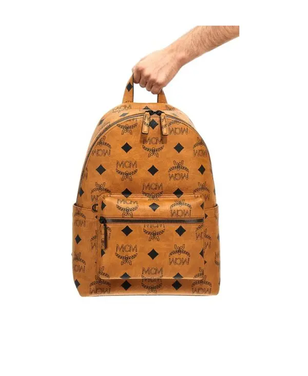 Mcm Monogram Printed Zipper Backpack