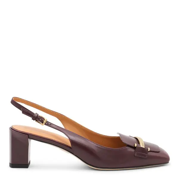TOD'S Block Heel Slingback Pumps - Brown