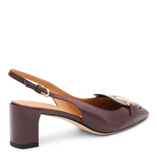 TOD'S Block Heel Slingback Pumps - Brown