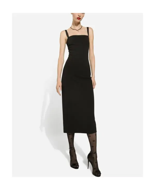 Dolce & Gabbana Ribbed Sheath Dress With Square Neckline