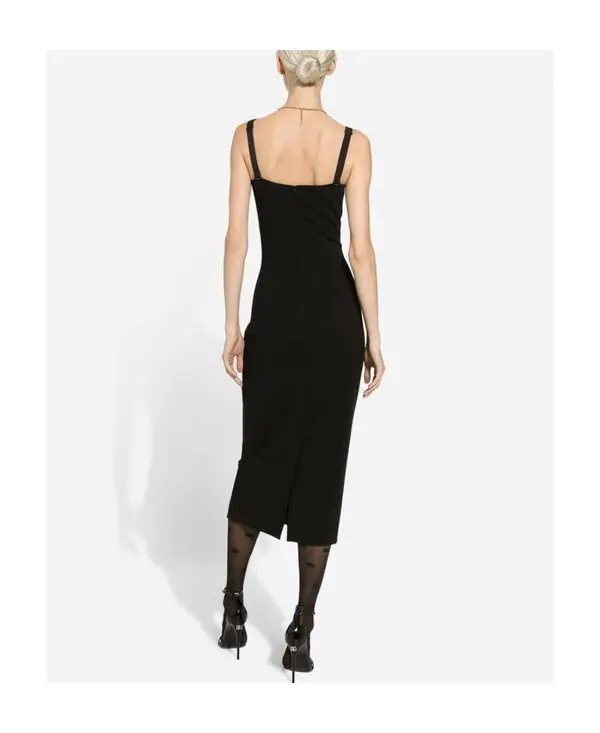 Dolce & Gabbana Ribbed Sheath Dress With Square Neckline