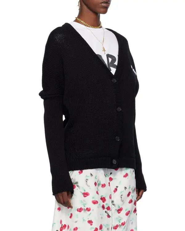 Marni Logo Embroidered V-neck Buttoned Cardigan