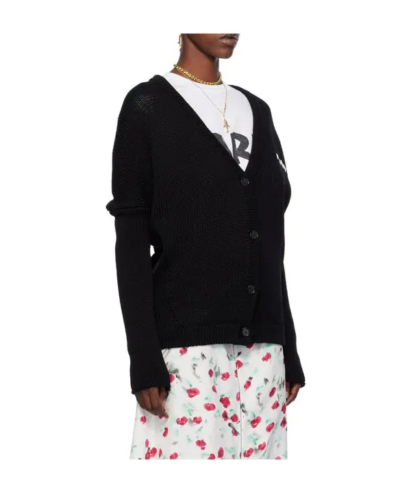 Marni Logo Embroidered V-neck Buttoned Cardigan