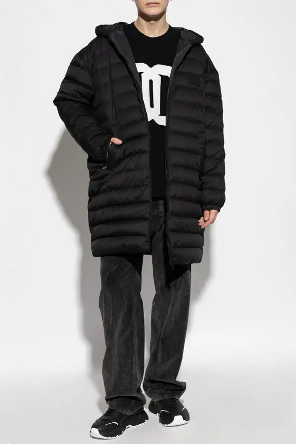 Dolce & Gabbana Quilted Down Coat With Logo Patch