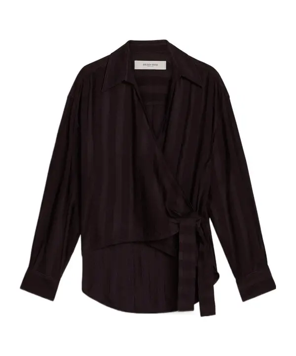 GOLDEN GOOSE Striped Wrap Shirt